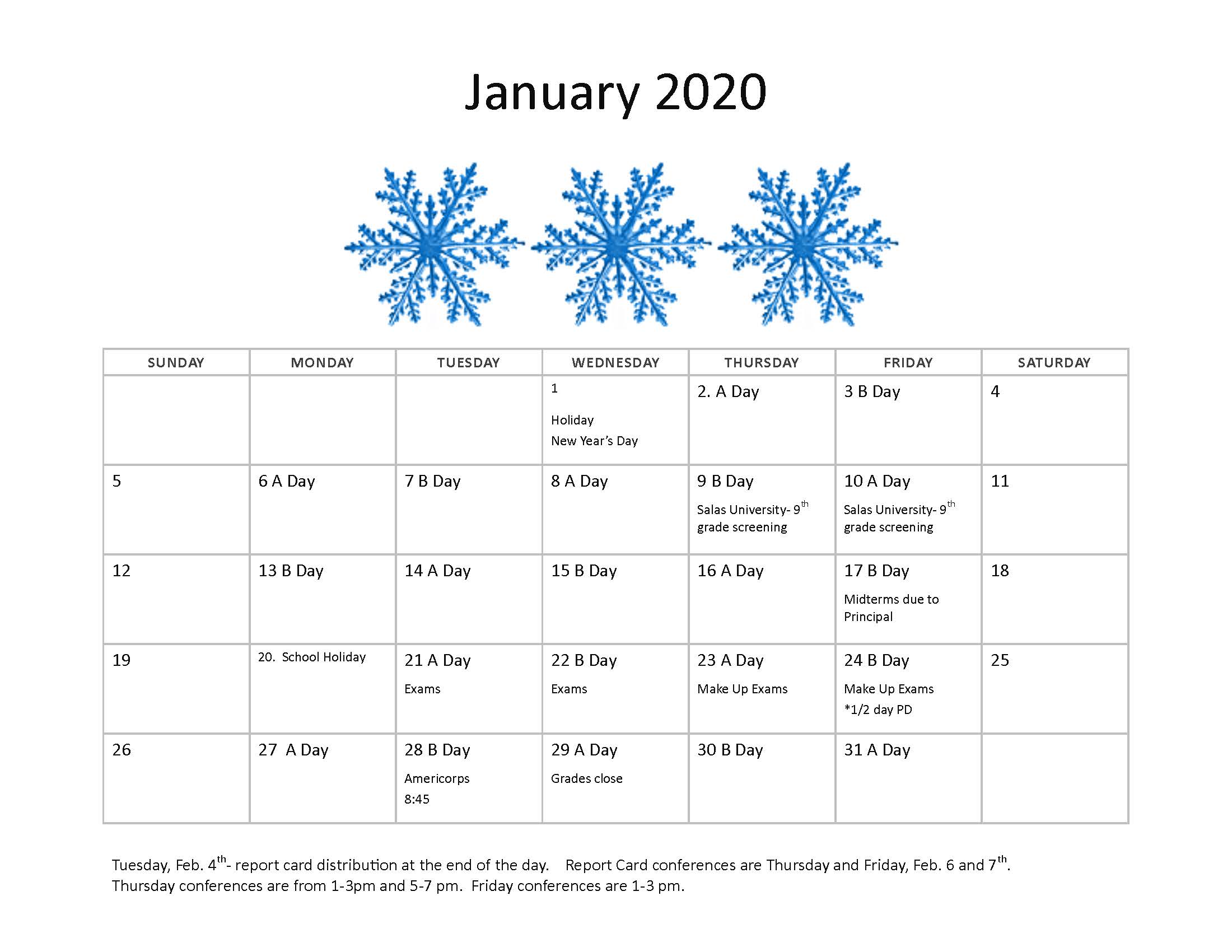 Calendar – Swenson Arts & Technology High School